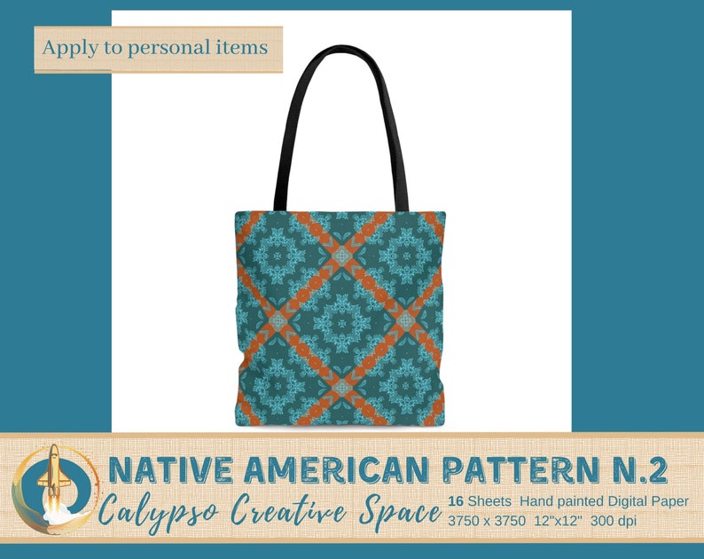 Native American Pattern Digital Paper Set No2 Instant Download Hand ...