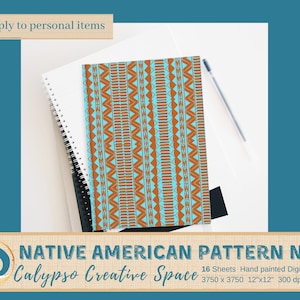 Native American Pattern Digital Paper Set No2 Instant Download Hand ...
