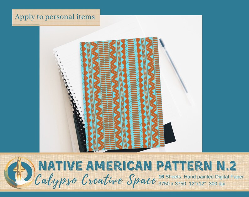 Native American Pattern Digital Paper Set No2 Instant Download Hand ...