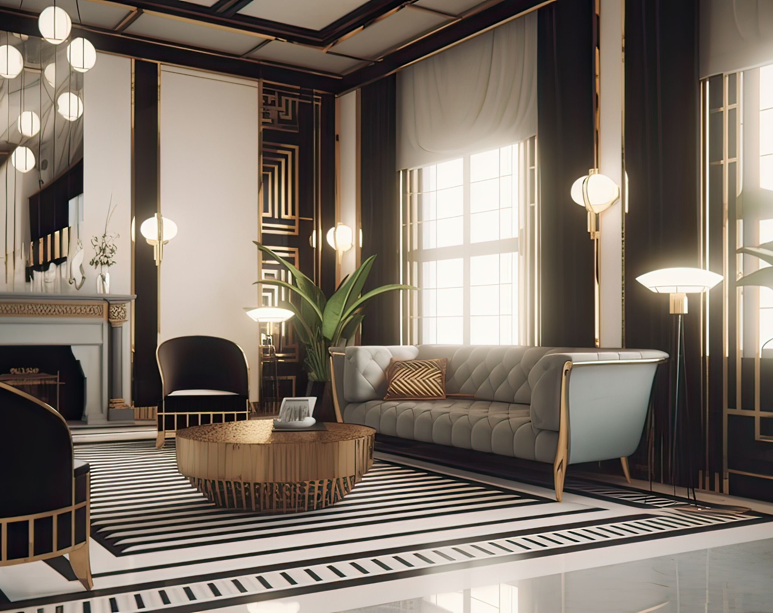 Classic Art Deco Virtual Background for Zoom Meeting Video Conferences ...