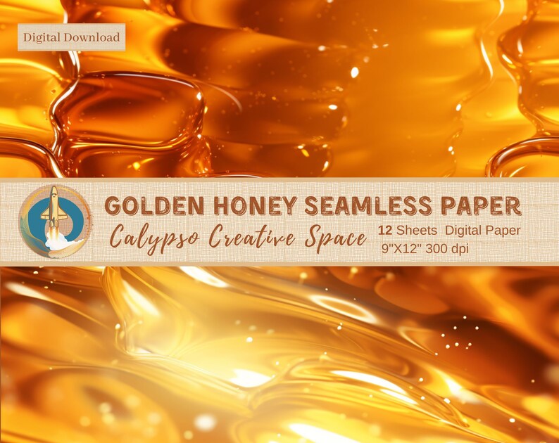 Golden Honey Digital Paper Seamless Paper Background Pattern ...