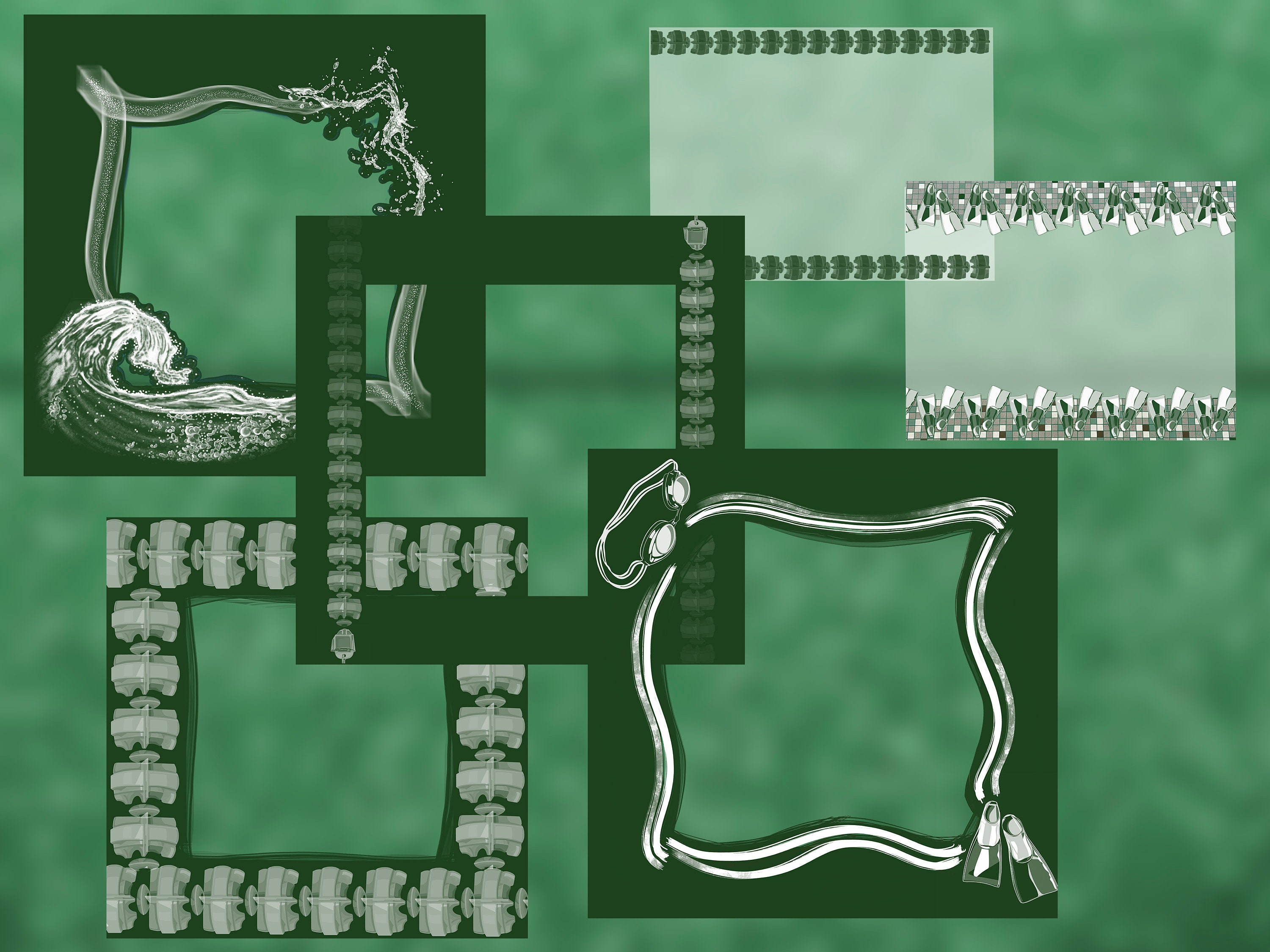 Swimming Photo Border Bundle, Aquatic Awards, Gift for Swimmer or Swim ...