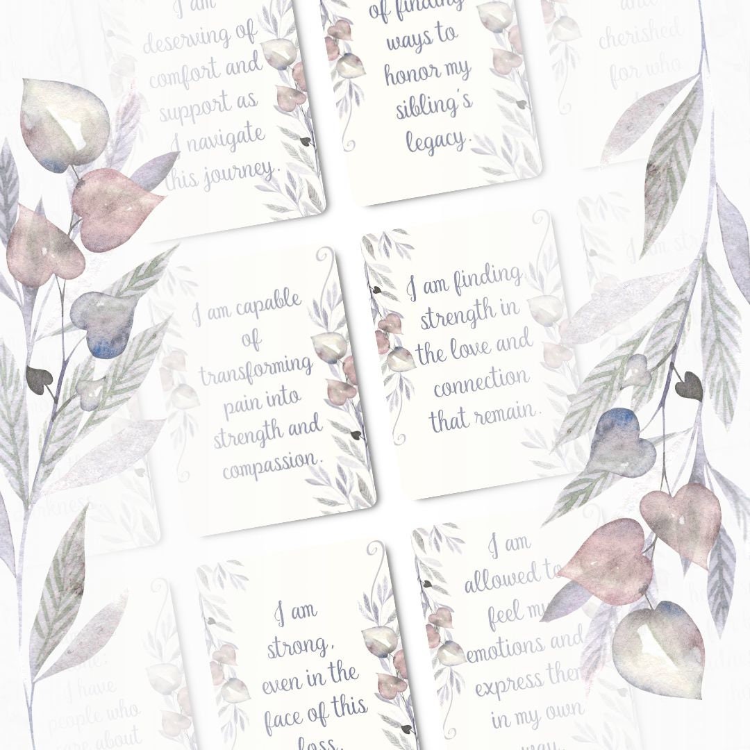 Printable Affirmation Cards for Grieving Preteen Teen Hearts 50 Coping ...