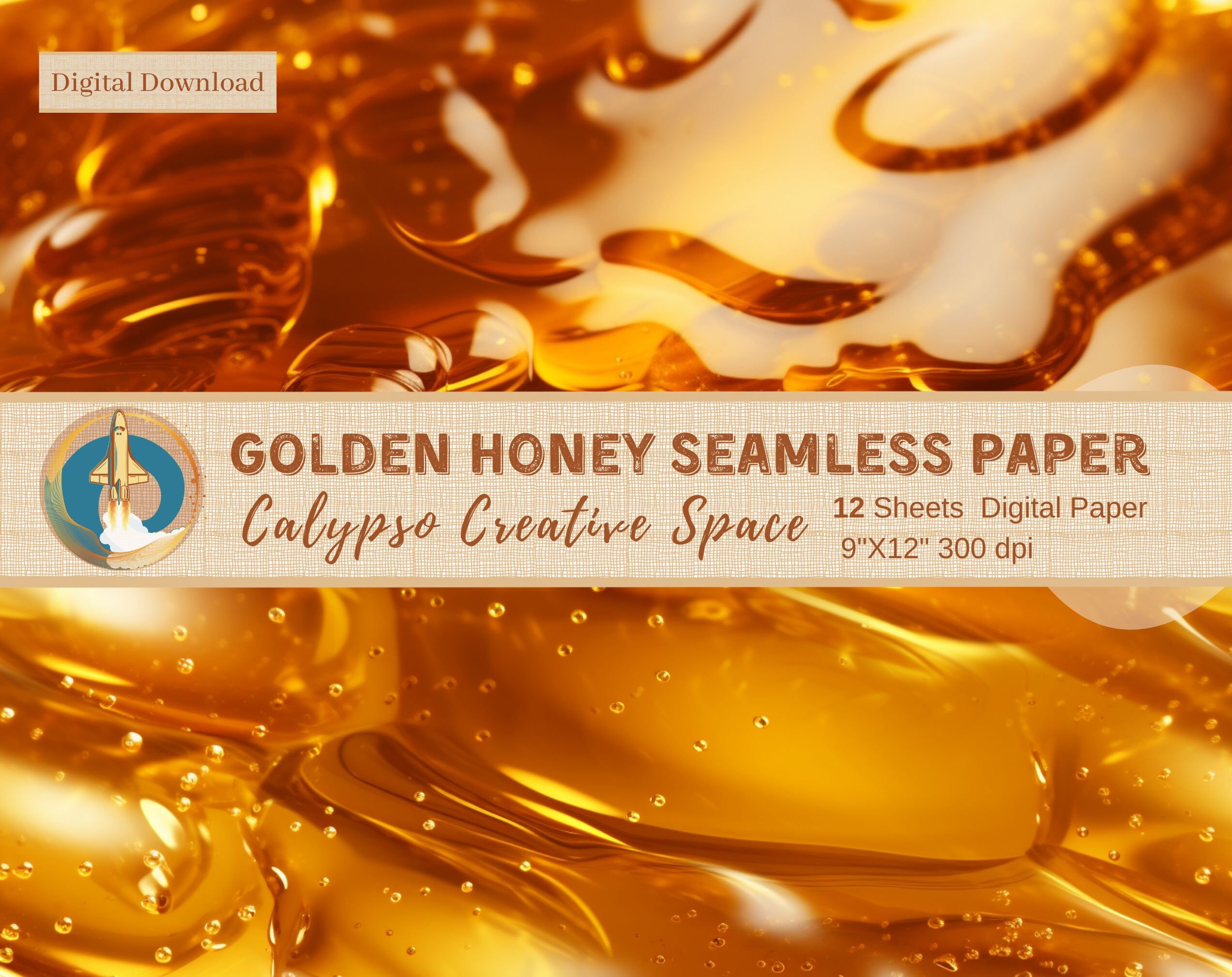 Golden Honey Digital Paper Seamless Paper Background Pattern ...