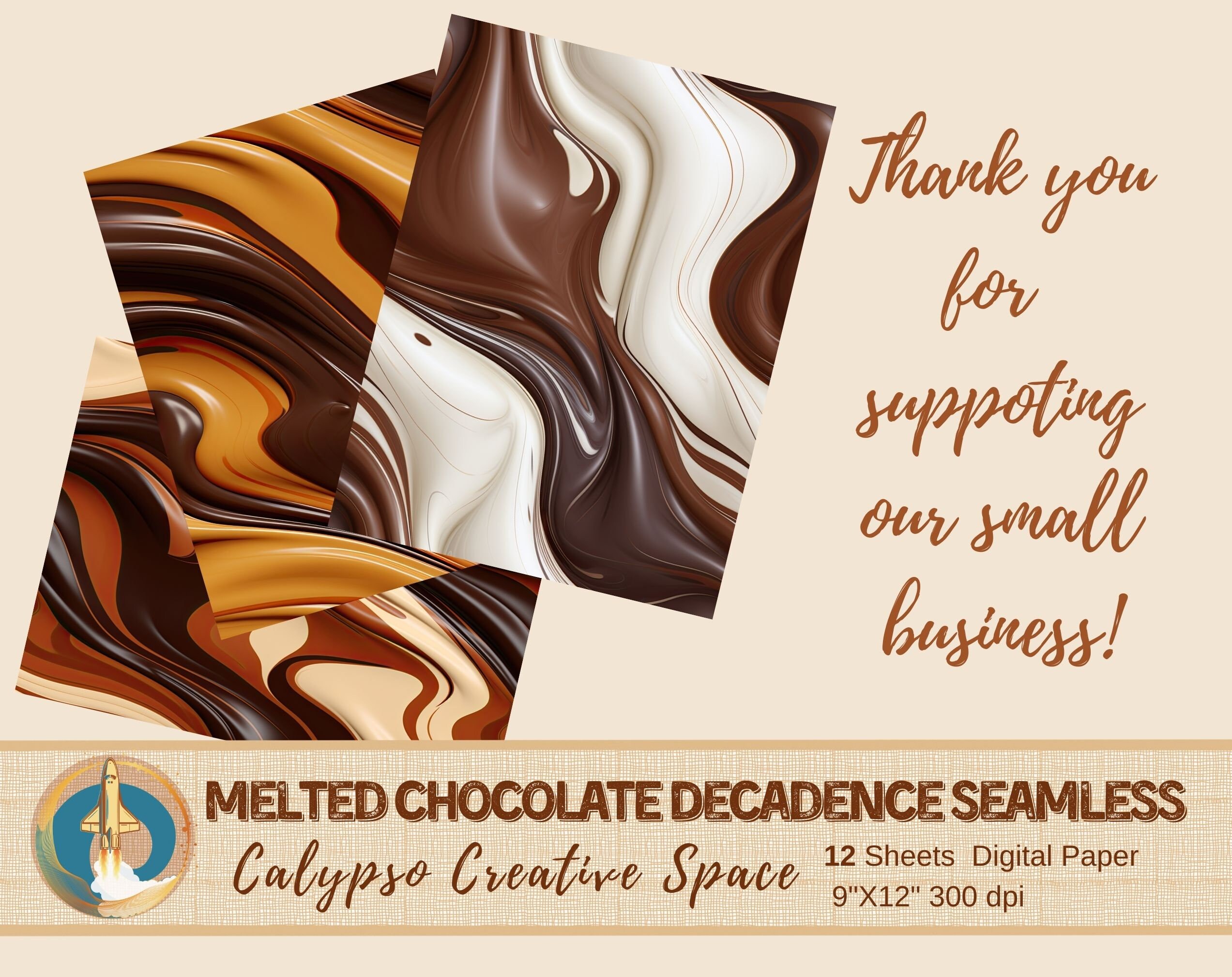 Melted Chocolate Decadence Digital Paper Seamless Paper Background ...