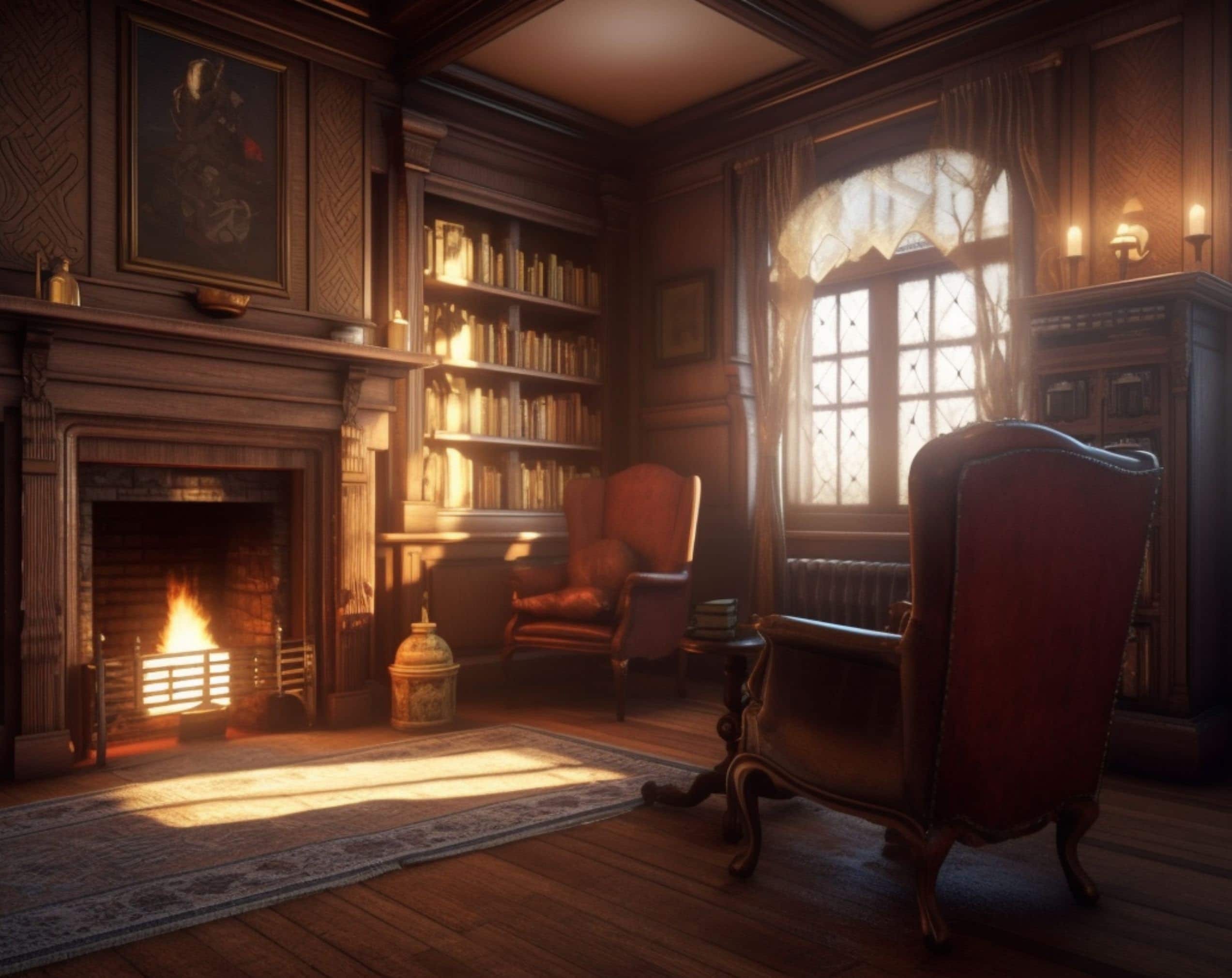 Old English Study II Virtual Background for Zoom Meeting Video ...