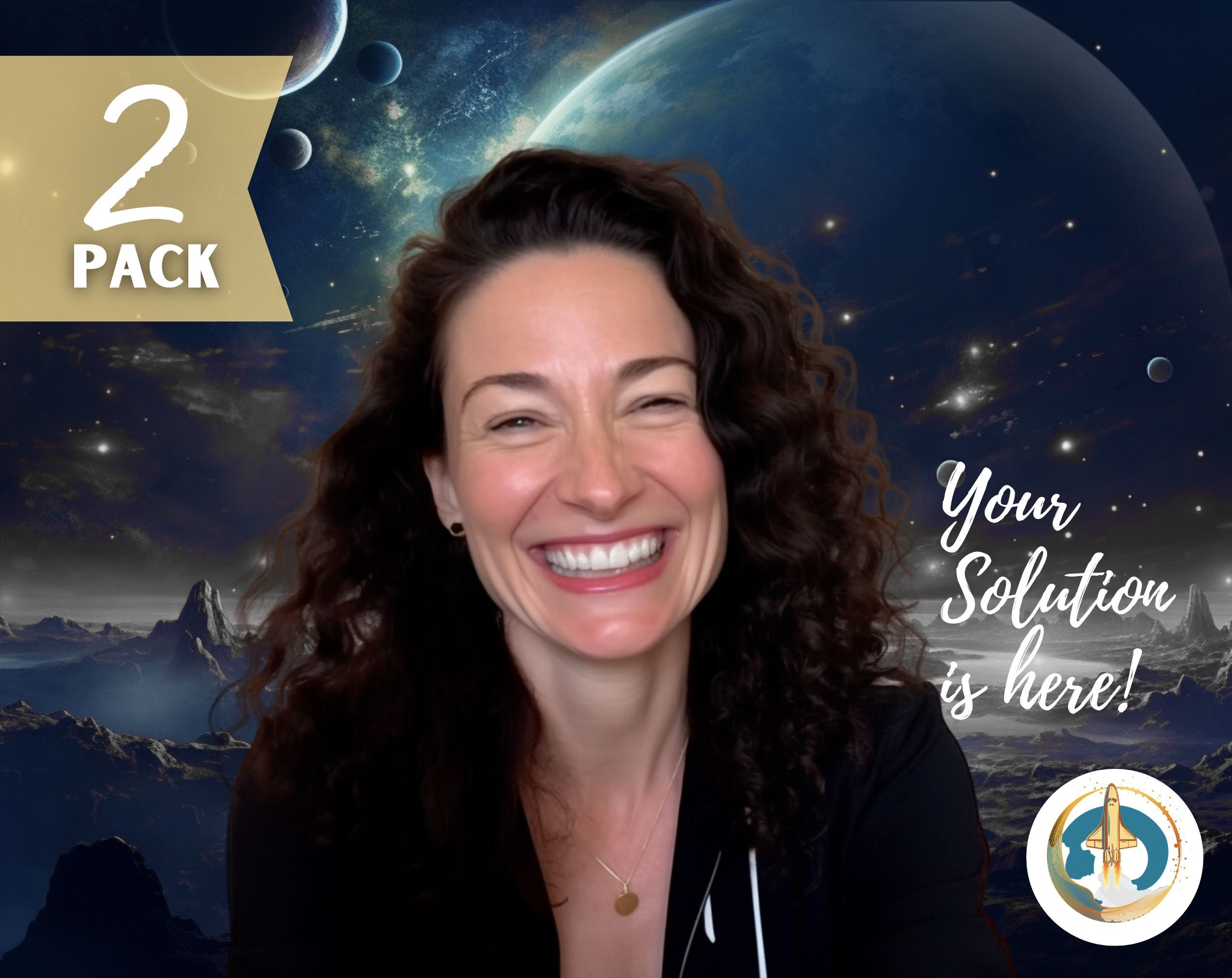 Blue Alien Planet Set of 2 Virtual Background for Zoom Meeting Video ...