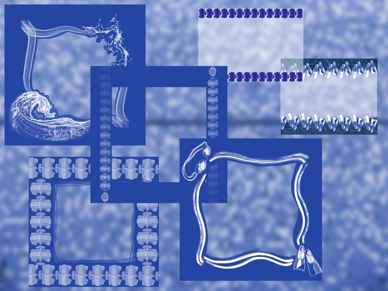 Swimming Photo Border Bundle, Aquatic Awards, Gift for Swimmer or Swim ...