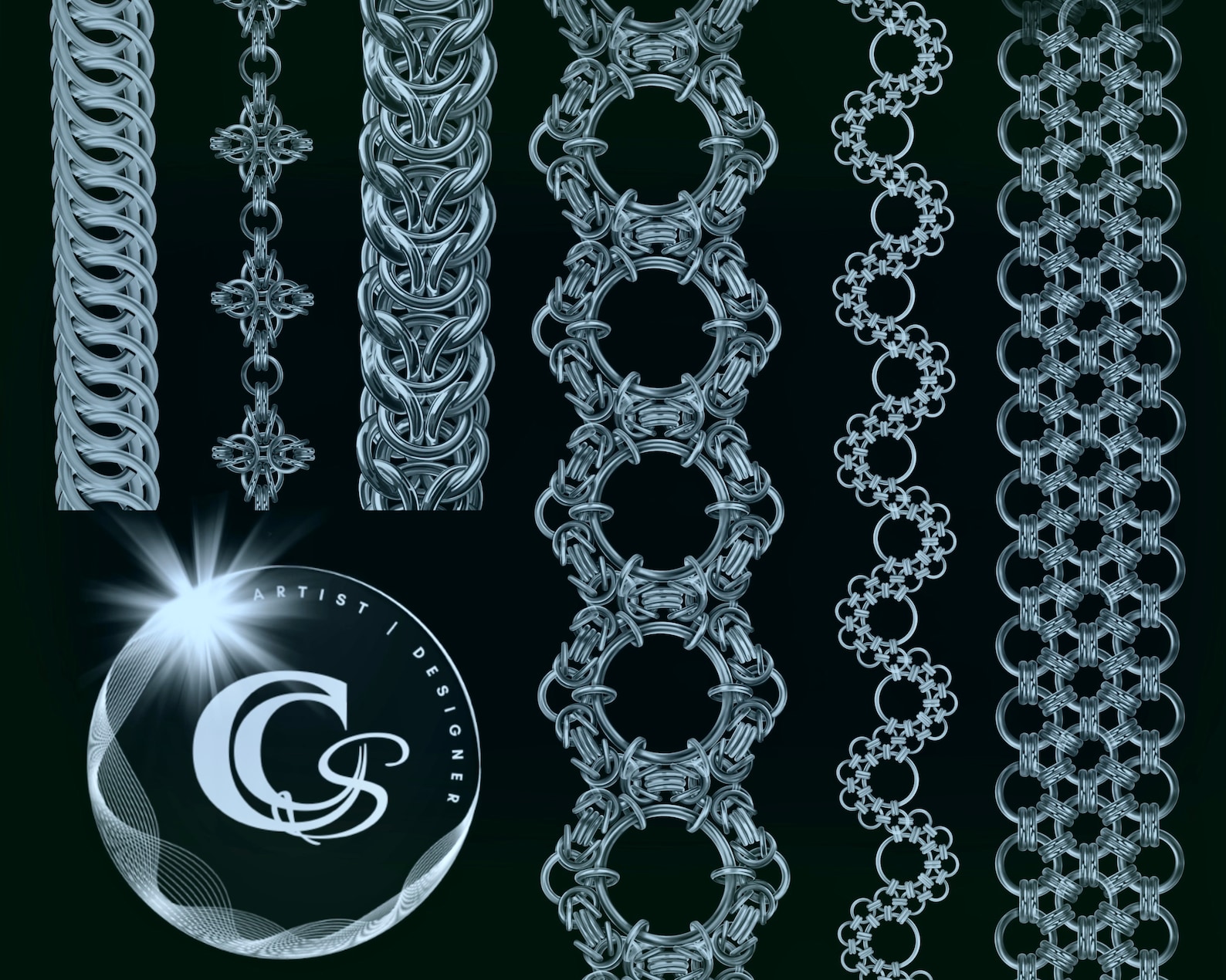 Chain Maille Procreate Brushes Chain Mail Brushes Pattern Procreate ...