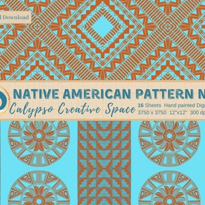 Native American Pattern Digital Paper Set No2 Instant Download Hand ...