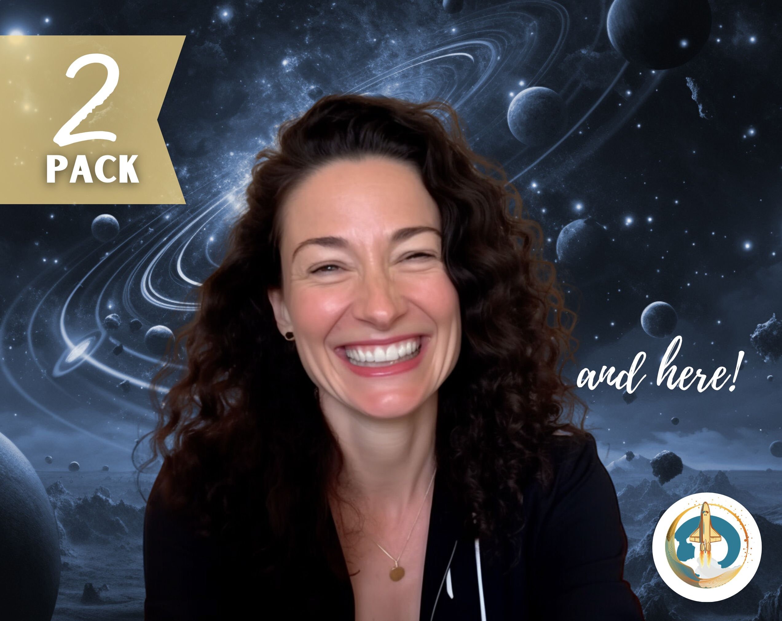 Blue Alien Planet Set of 2 Virtual Background for Zoom Meeting Video ...