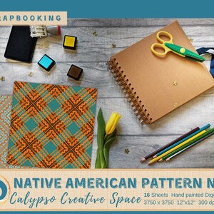 Native American Pattern Digital Paper Set No2 Instant Download Hand ...