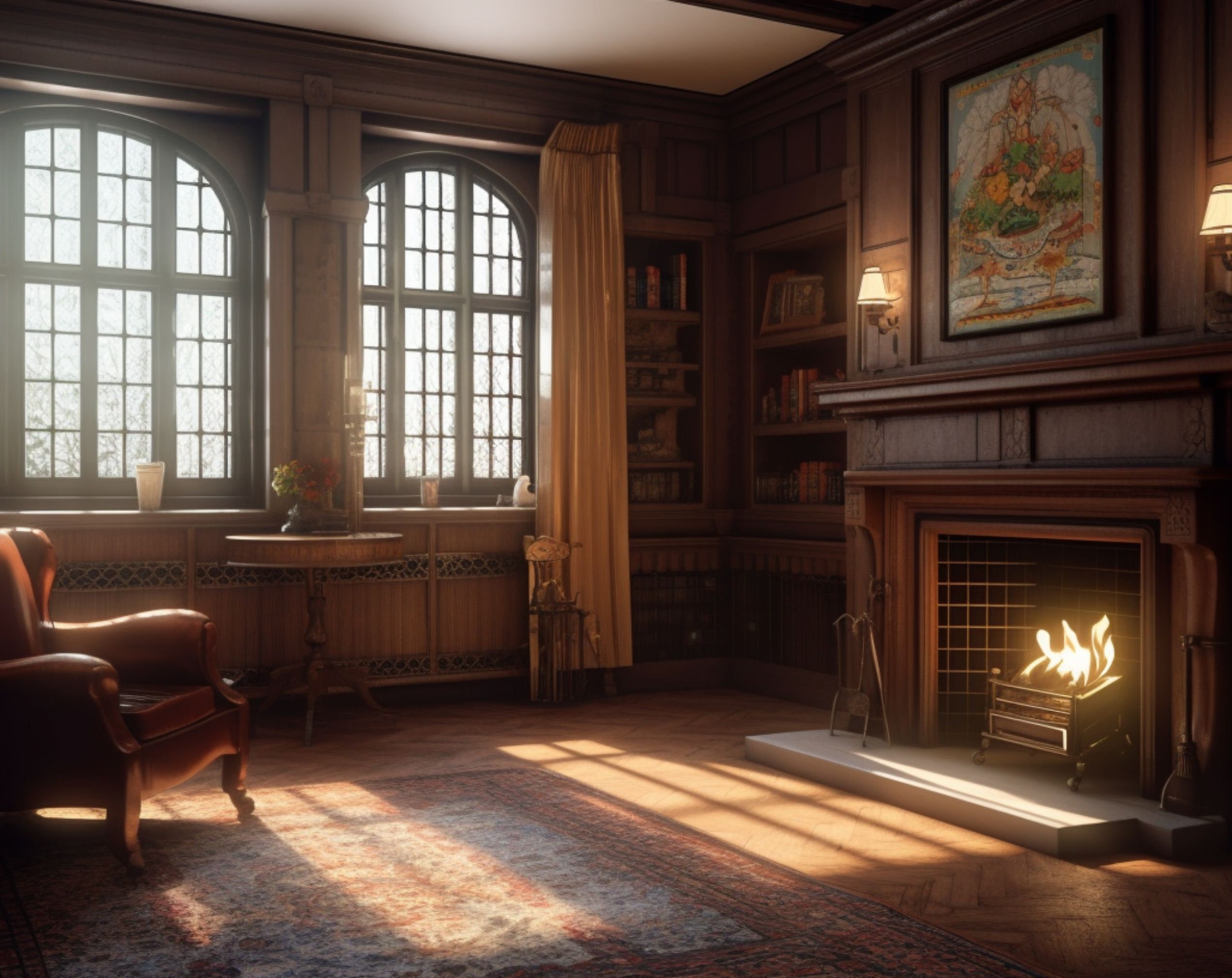 Old English Study IV Virtual Background for Zoom Meeting Video ...