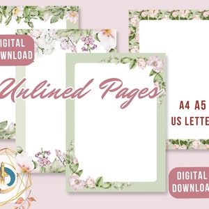Sage Floral Stationery Printable Sage , PDF Digital Stationery Spring ...