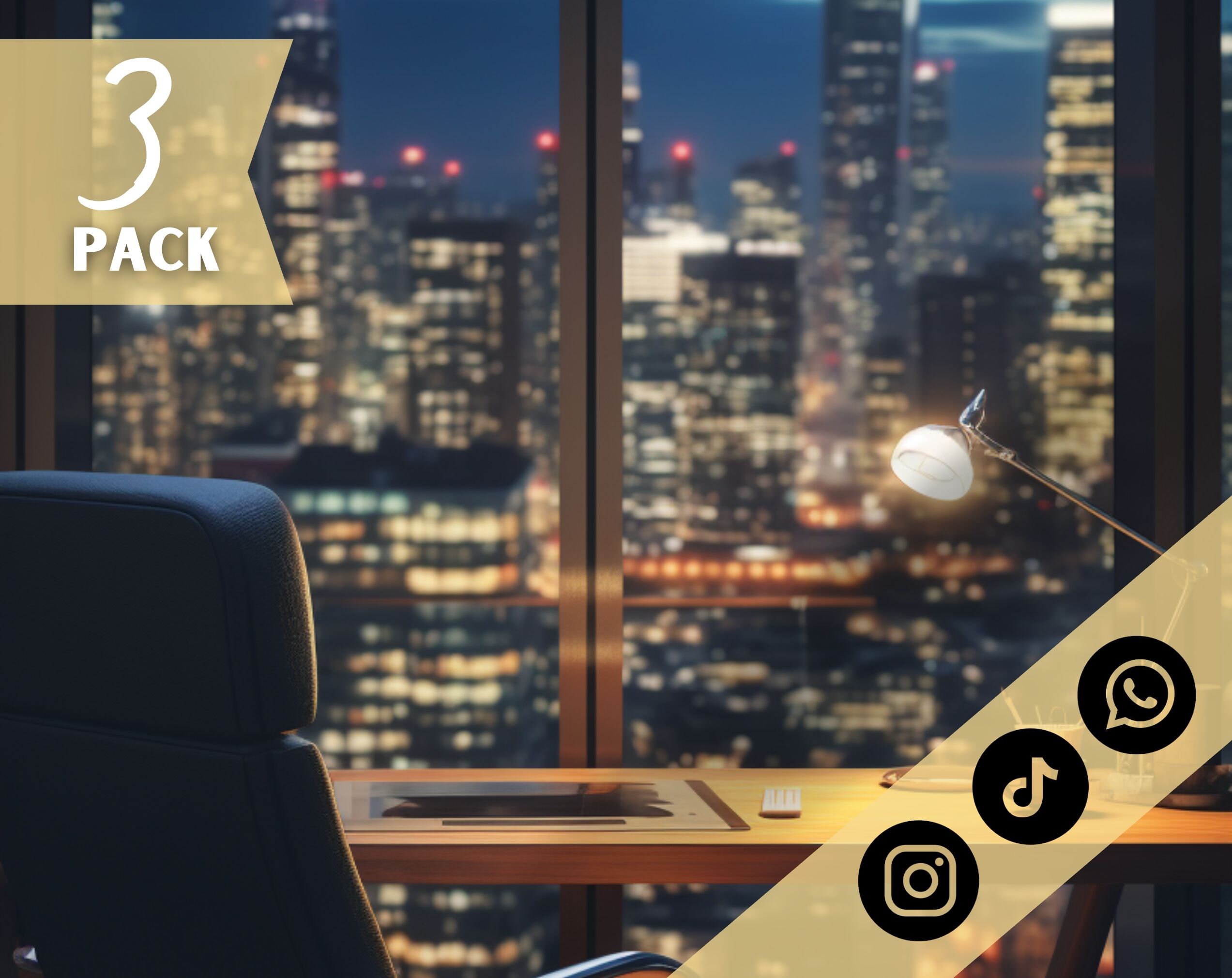 Social Media Virtual Backgrounds Night Cityscape Bundle Live Video Live ...