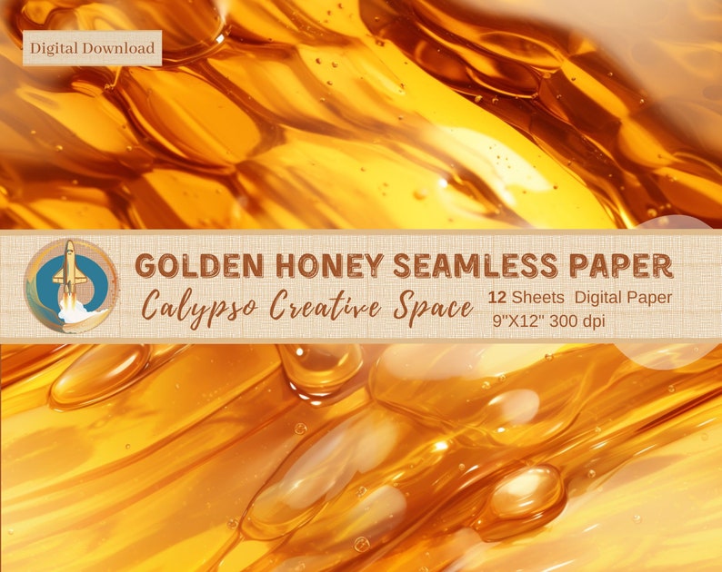 Golden Honey Digital Paper Seamless Paper Background Pattern ...