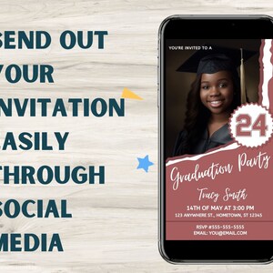 Customizable Photo 2024 Graduation Party Invitations Canva Template ...
