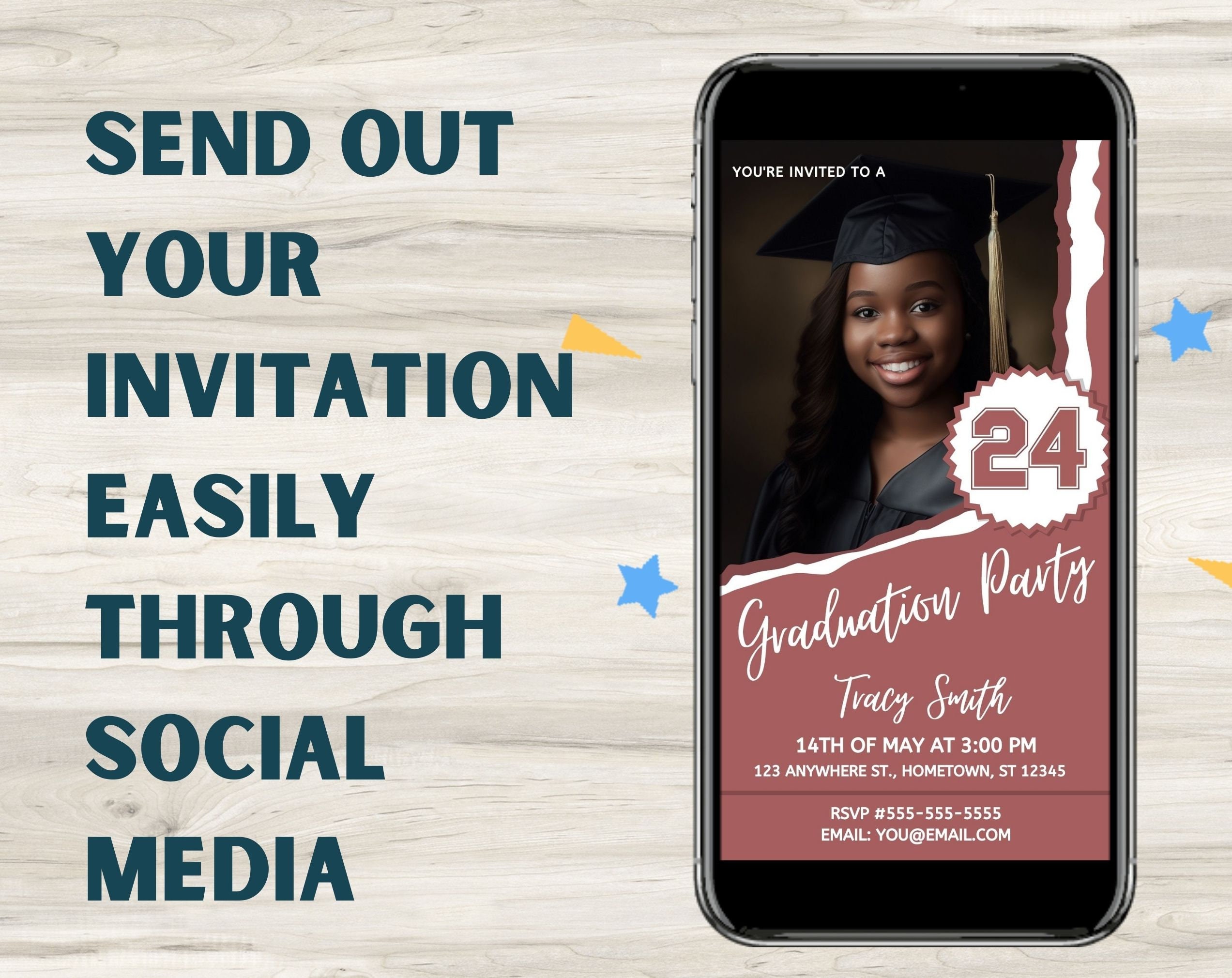 Customizable Photo 2024 Graduation Party Invitations Canva Template ...