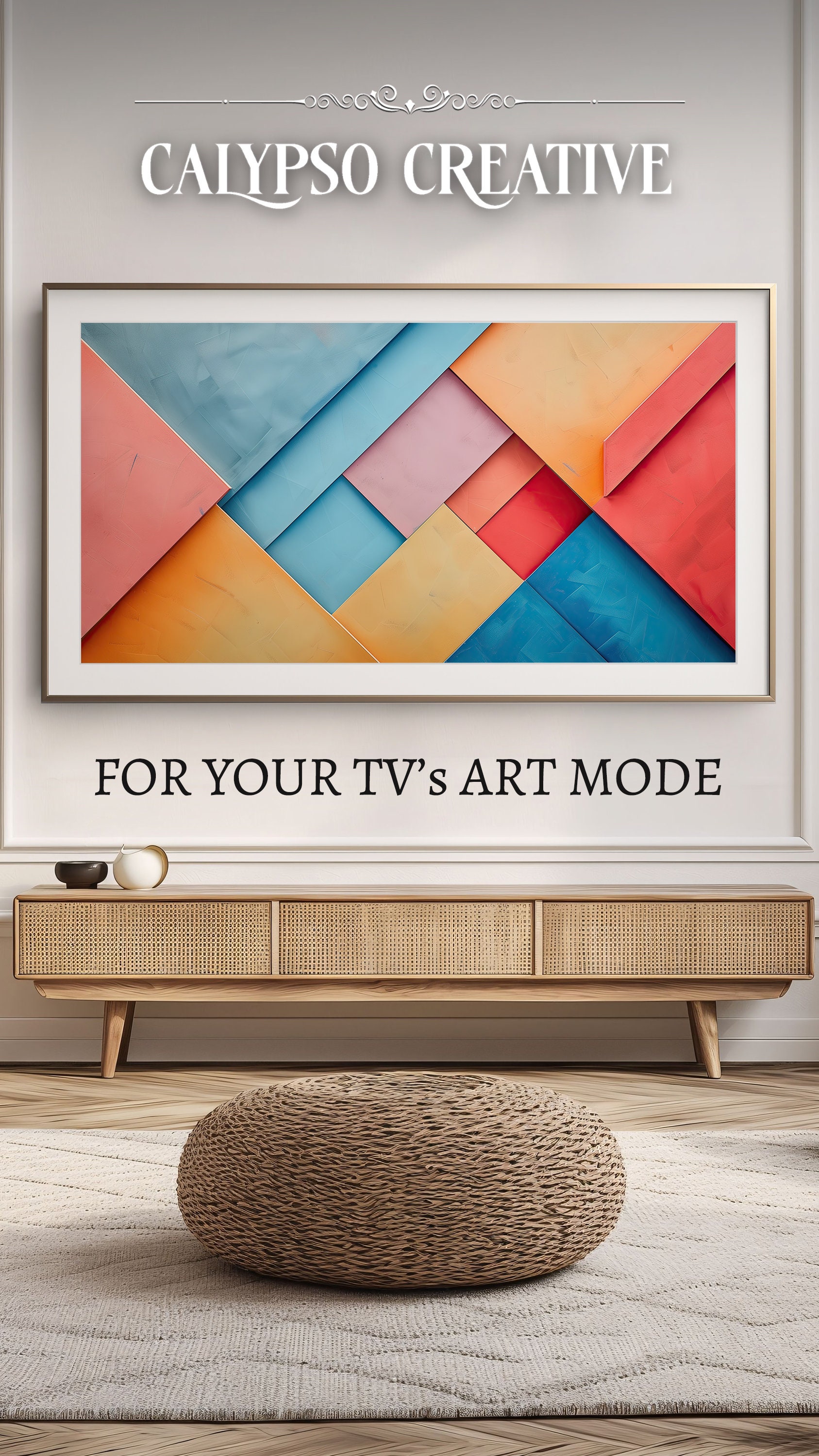 Frame TV Art Abstract Primary Painting Digital Download Art Mode ...