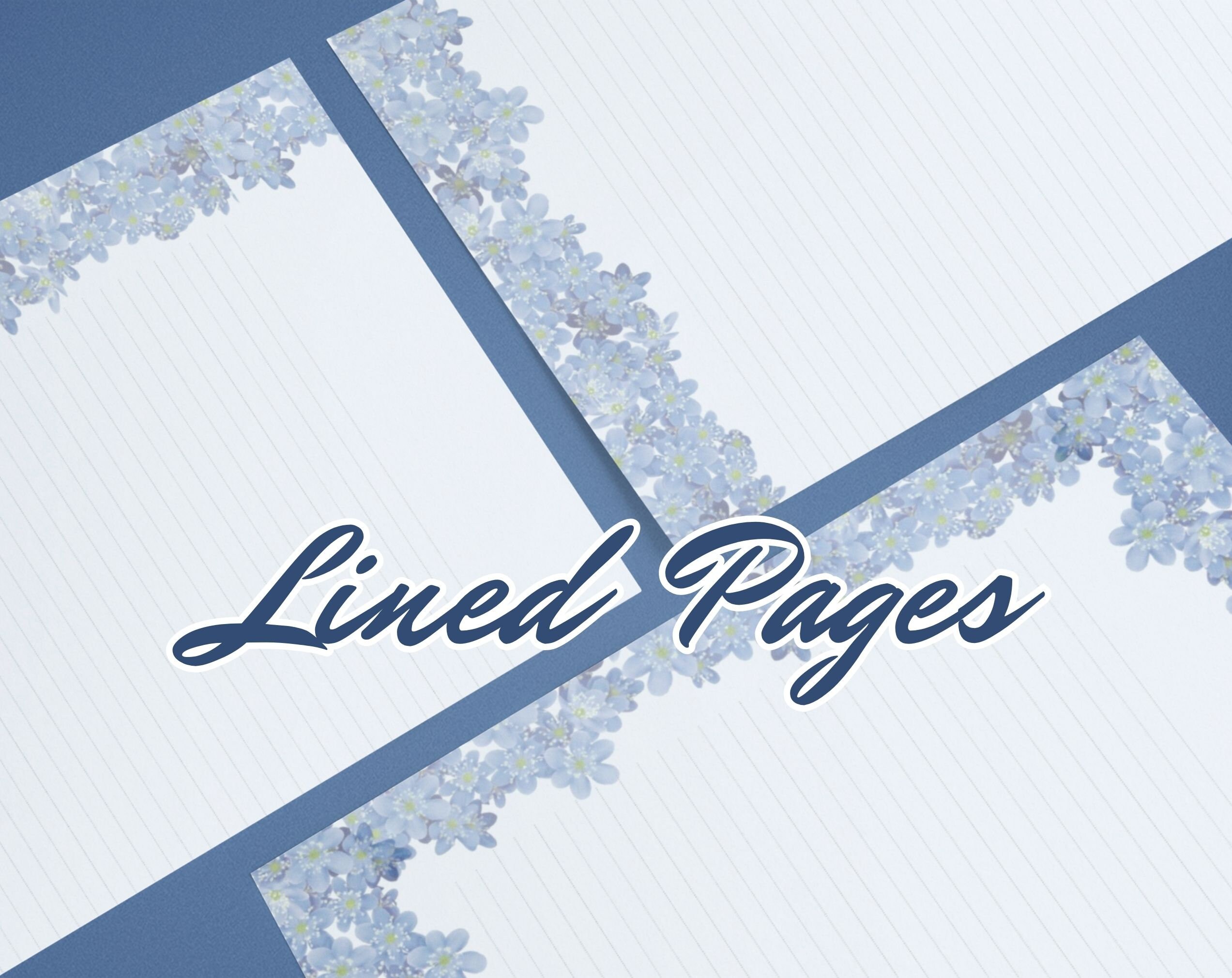 Baby Blue Eyes Flowers Printable Stationery Downloadable PDF - Etsy