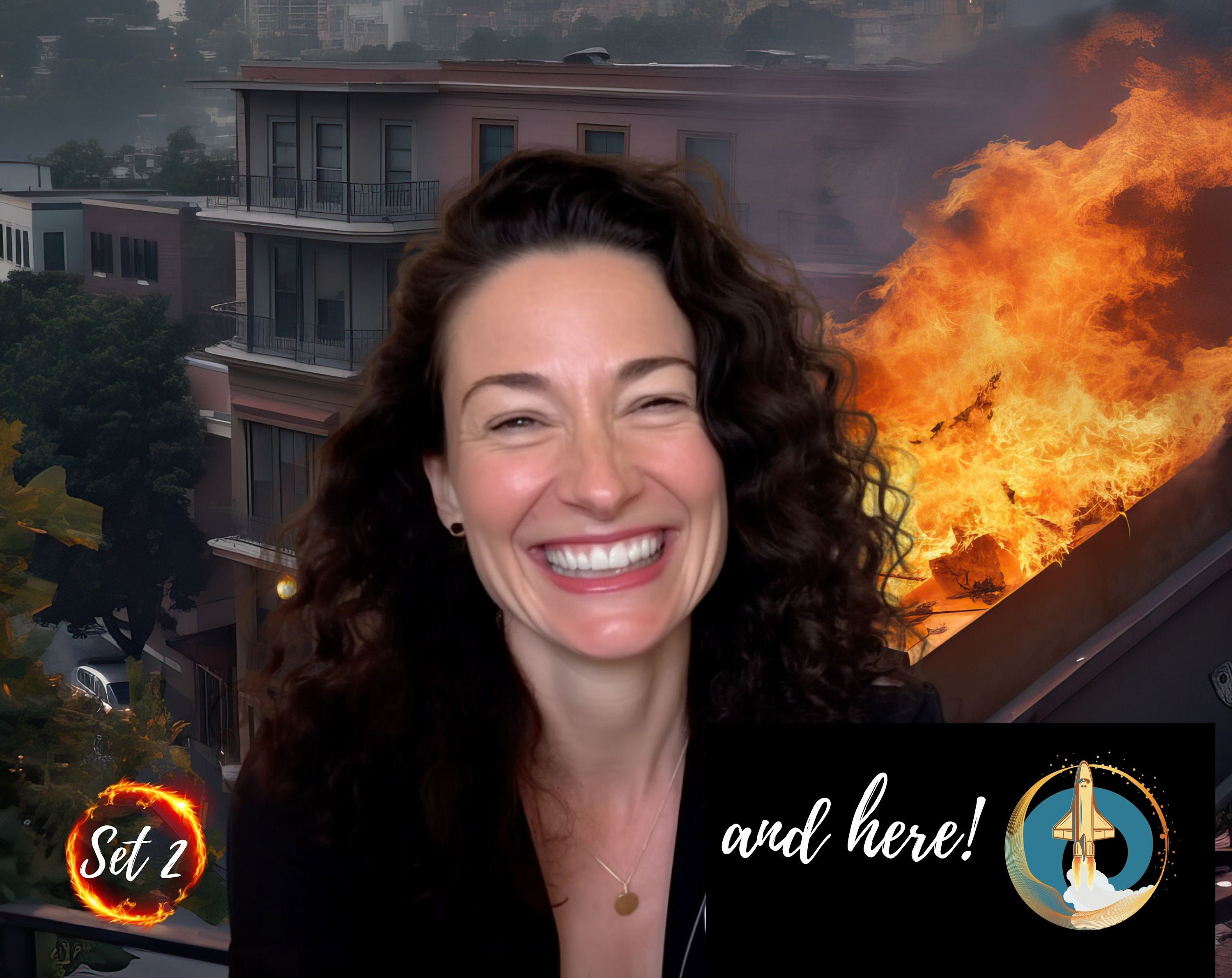 Dumpster Fire Set of 2 Virtual Background for Zoom Meeting Video ...