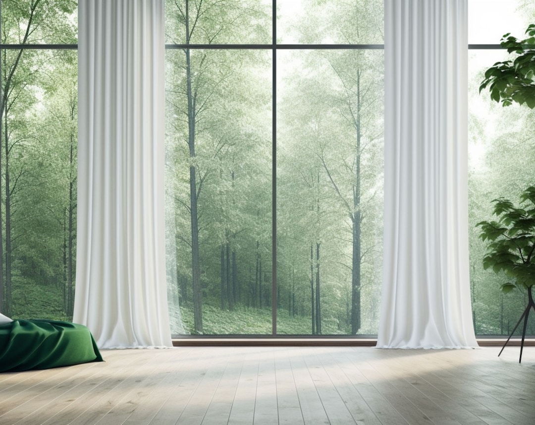 Minimalist White and Sage Virtual Background for Zoom Meeting Video ...