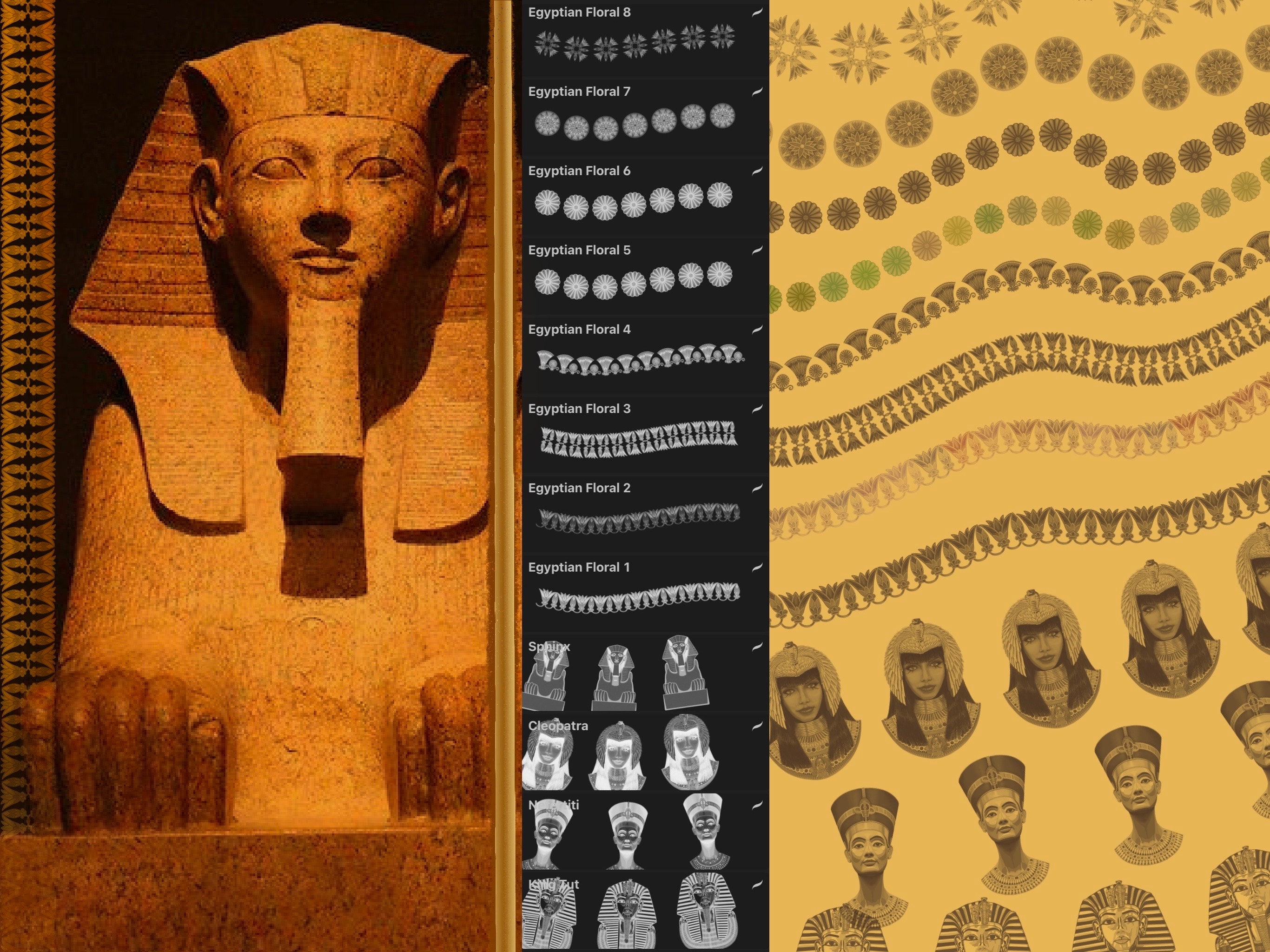 Egyptian Procreate Brushes Procreate Brush Set Ancient Egyptian Pattern Brush Set Classic ...