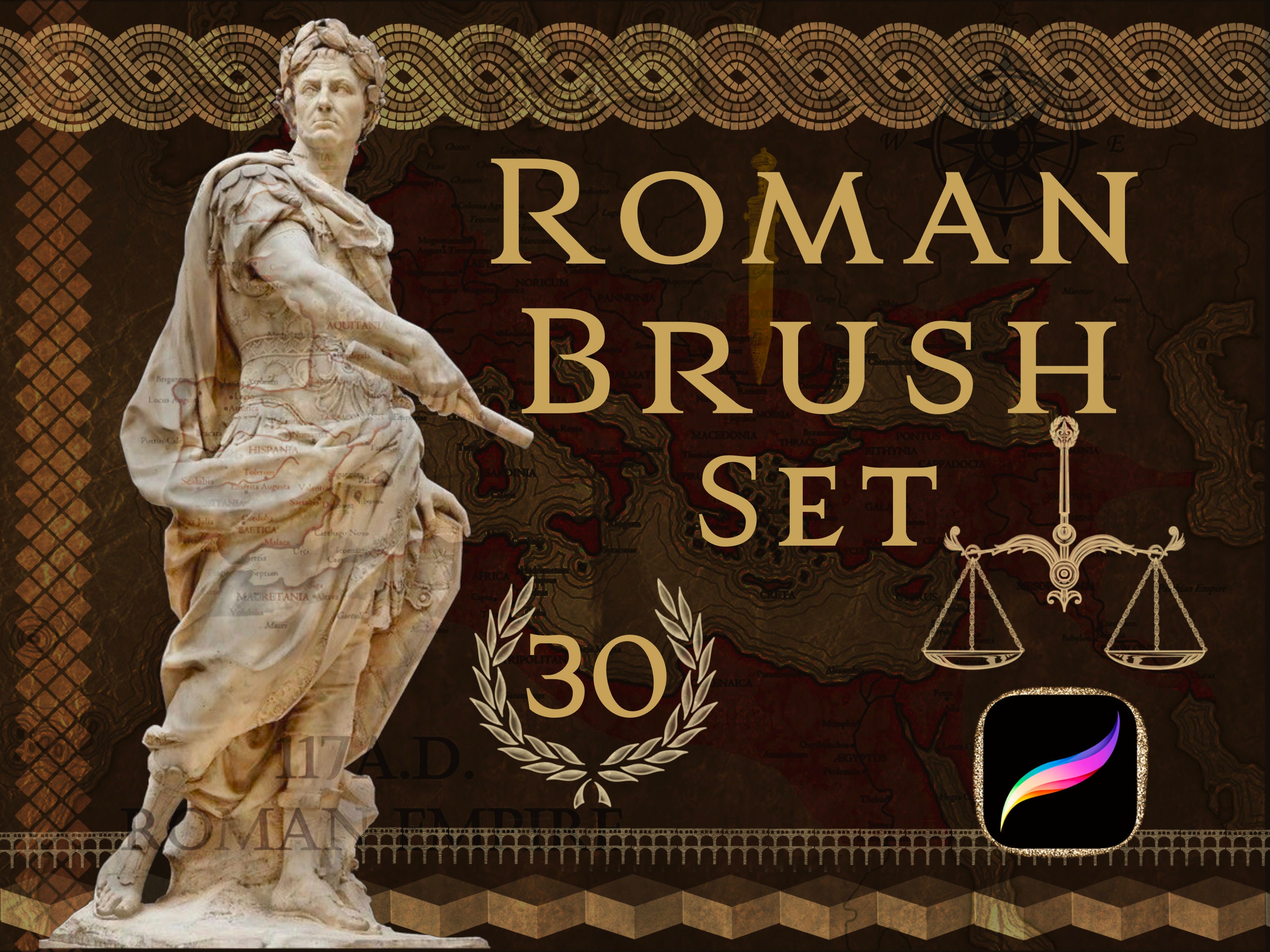 Roman Procreate Brushes Procreate Brush Set Roman Art Roman - Etsy