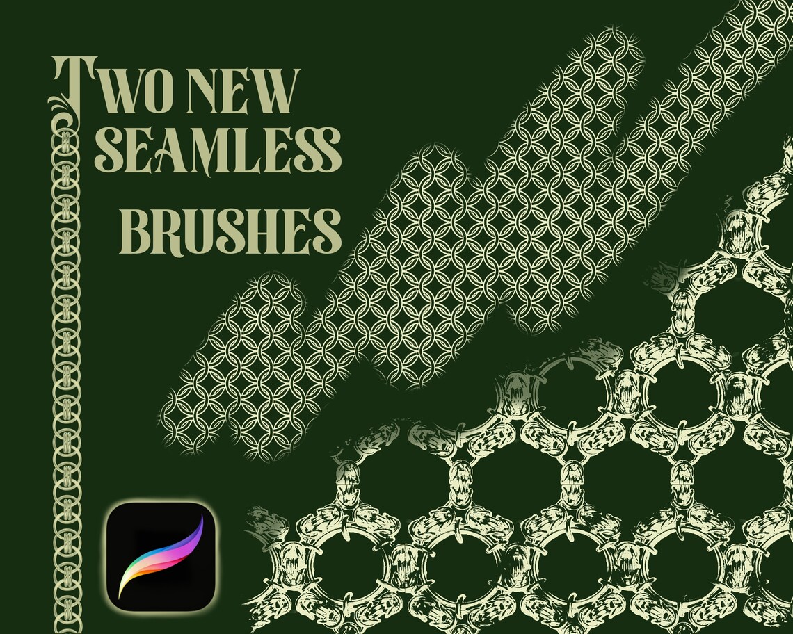 Chain Maille Procreate Brushes Chain Mail Brushes Pattern Procreate Brushes Chainmail Pattern ...