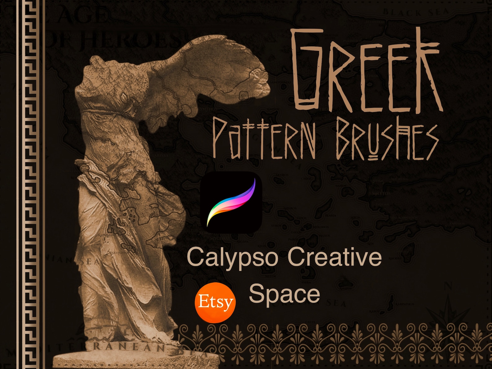 Greek Procreate Brushes Procreate Brush Set Greek Art Ancient Greek Pattern Brush Set Classic ...