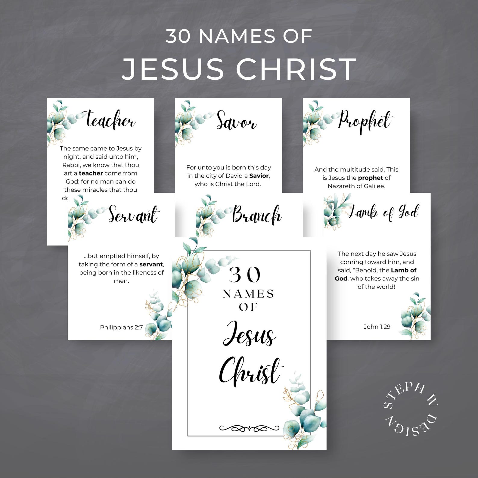 Easter Advent Cards, 30 Names of Jesus Christ, Holy Week Printable ...