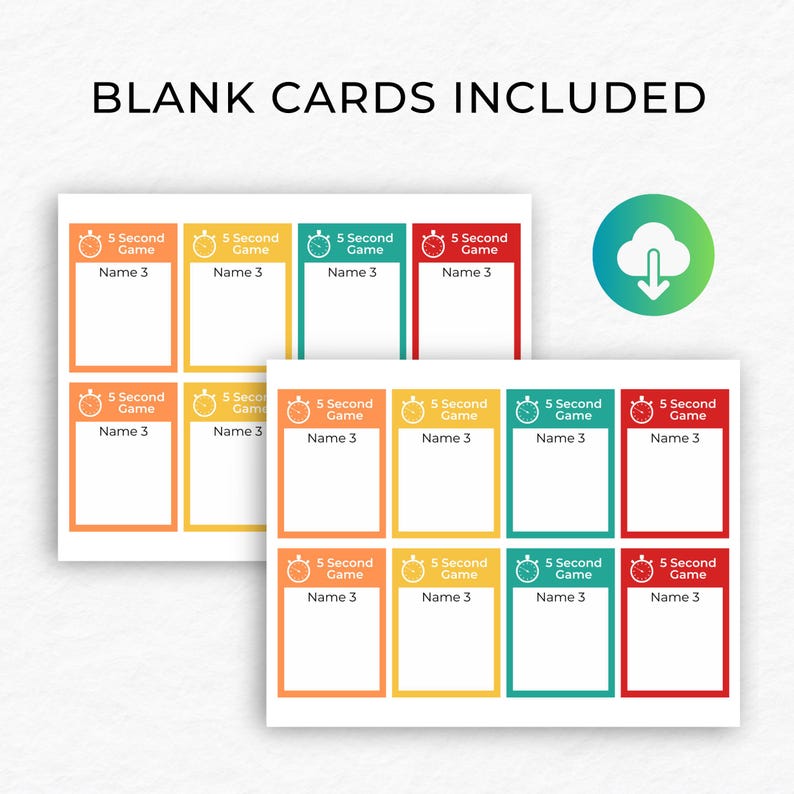 Thanksgiving 5 Second Game | Printable Thanksgiving Game | Thanksgiving ...