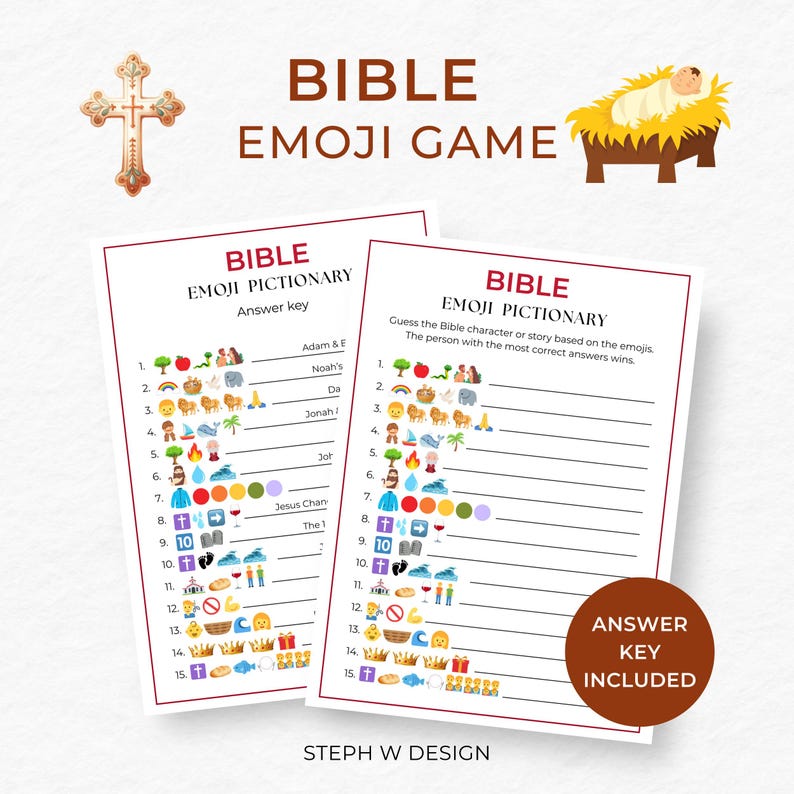 Bible Emoji Game, Printable Church Activity for Kids and Adults, Fun ...