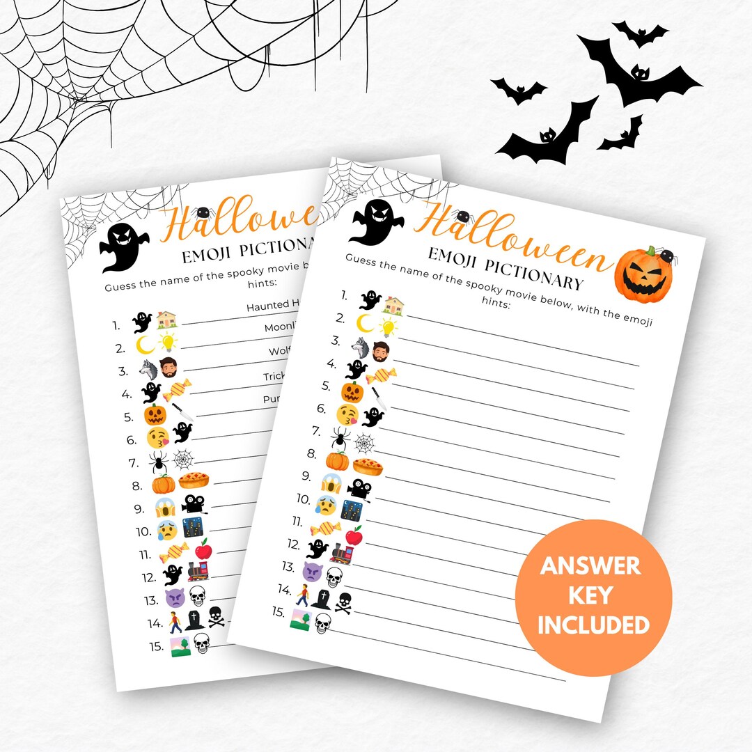 Halloween Emoji Games | Printable Halloween Games | Halloween Party ...