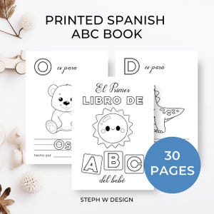 Printed 5x7 Spanish ABC Book, Baby's First ABC Book,baby Alphabet Book ...