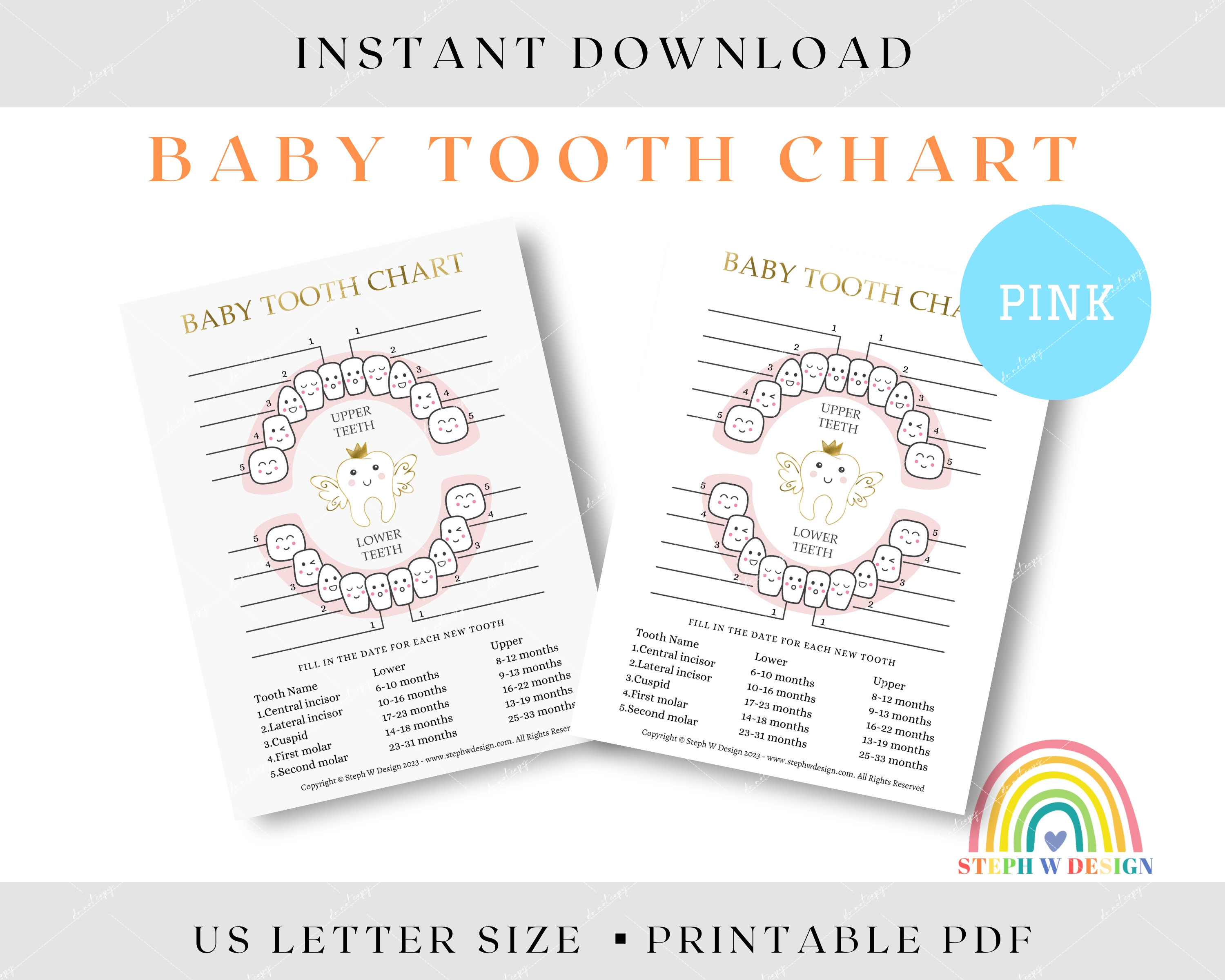 Baby Tooth Chart, Baby Shower Gift, Tooth Fairy Pillow, Baby Teething ...