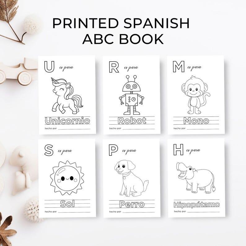 Printed 5x7 Spanish ABC Book, Baby's First ABC Book,baby Alphabet Book ...