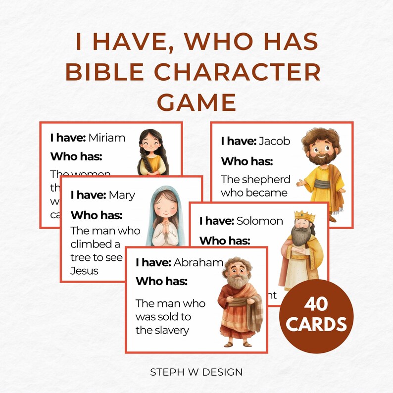 Bible Games for Kids & Adults , I Have Who Has Bible Game, Fun ...