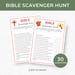 Bible Scavenger Hunt Game, Printable Bible Trivia for Kids, Fun Church ...