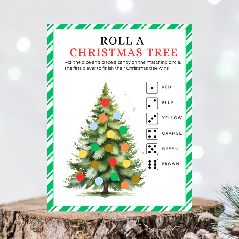 Roll A Tree Dice Game, Printable Christmas Game, Christmas Kids ...