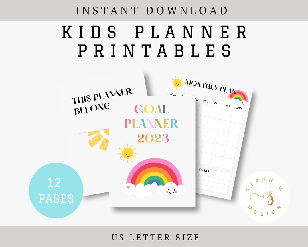 Printable Kids Planner, School Planner, Study Planner for Kids ...