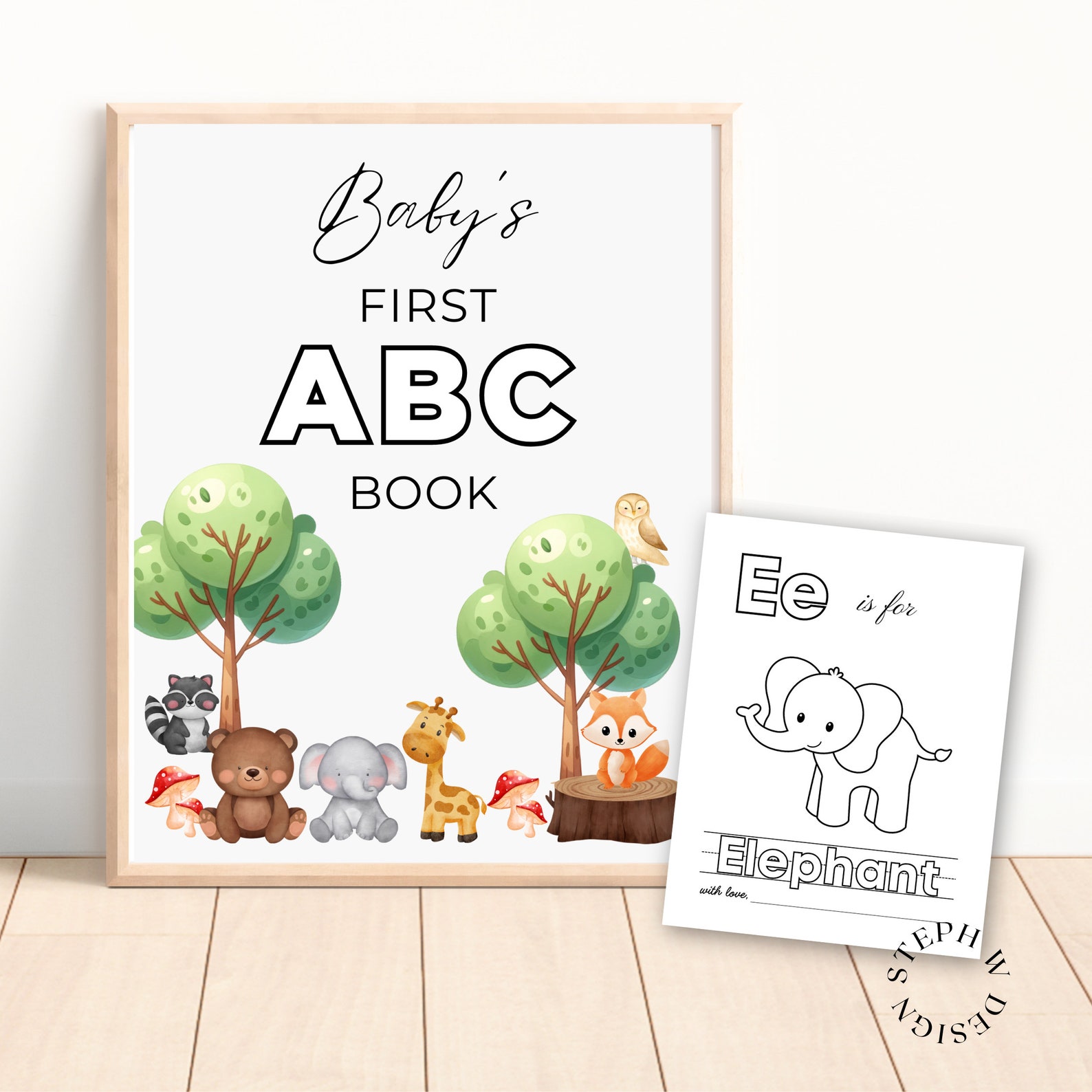 52 Pages ABC Coloring Book Baby Shower for Girl, Printable Baby ...