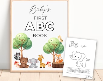 52 Pages Baby Shower Abc Book, Baby Shower Game,baby Alphabet Book ...