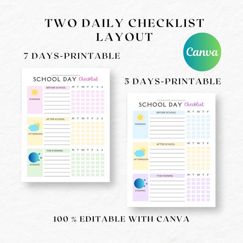 Editable Chore Chart for Kids,kids Daily Chore Chart, Kids Chore List ...