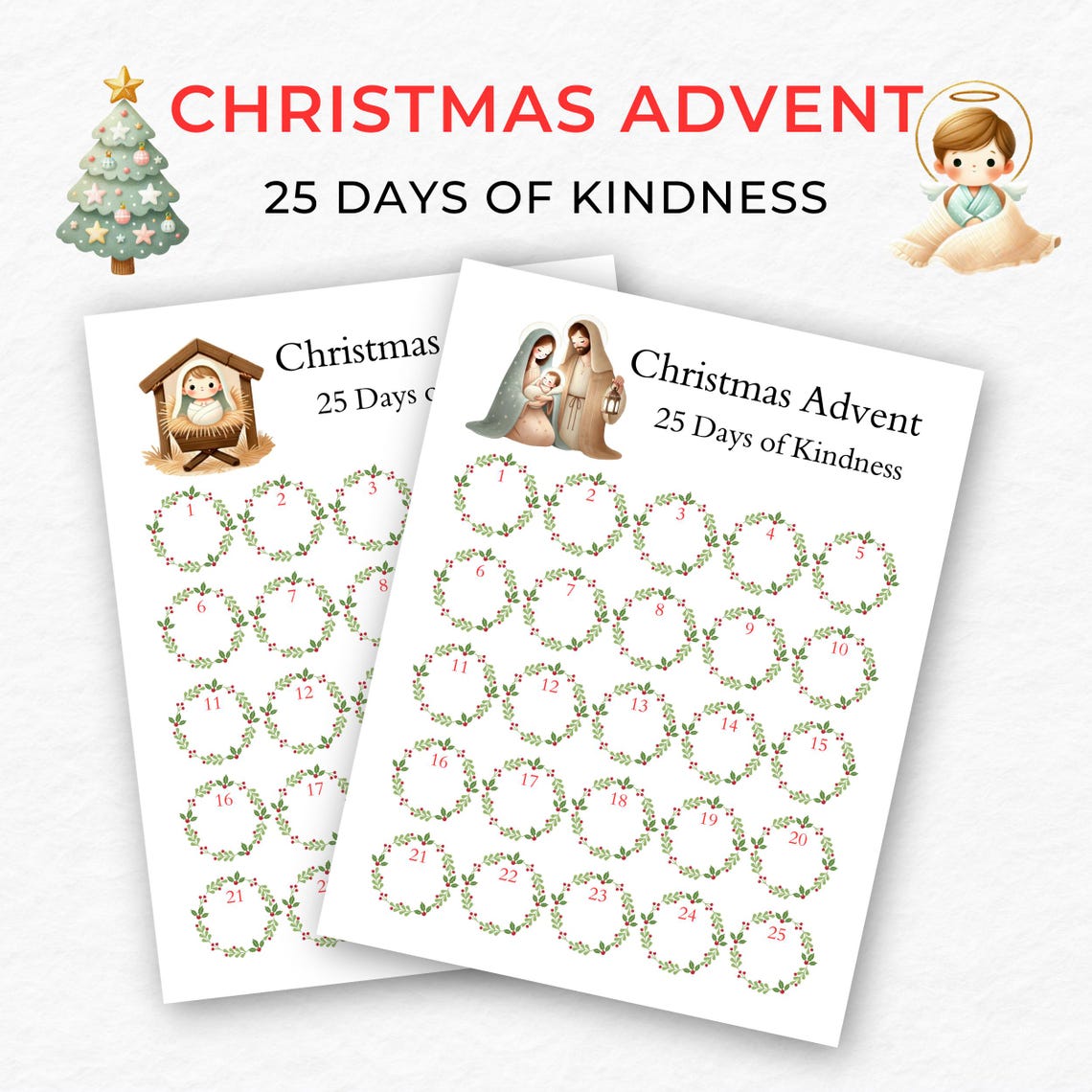 Advent Calendar, Acts of Kindness Advent Calendar for Kids, Printable ...