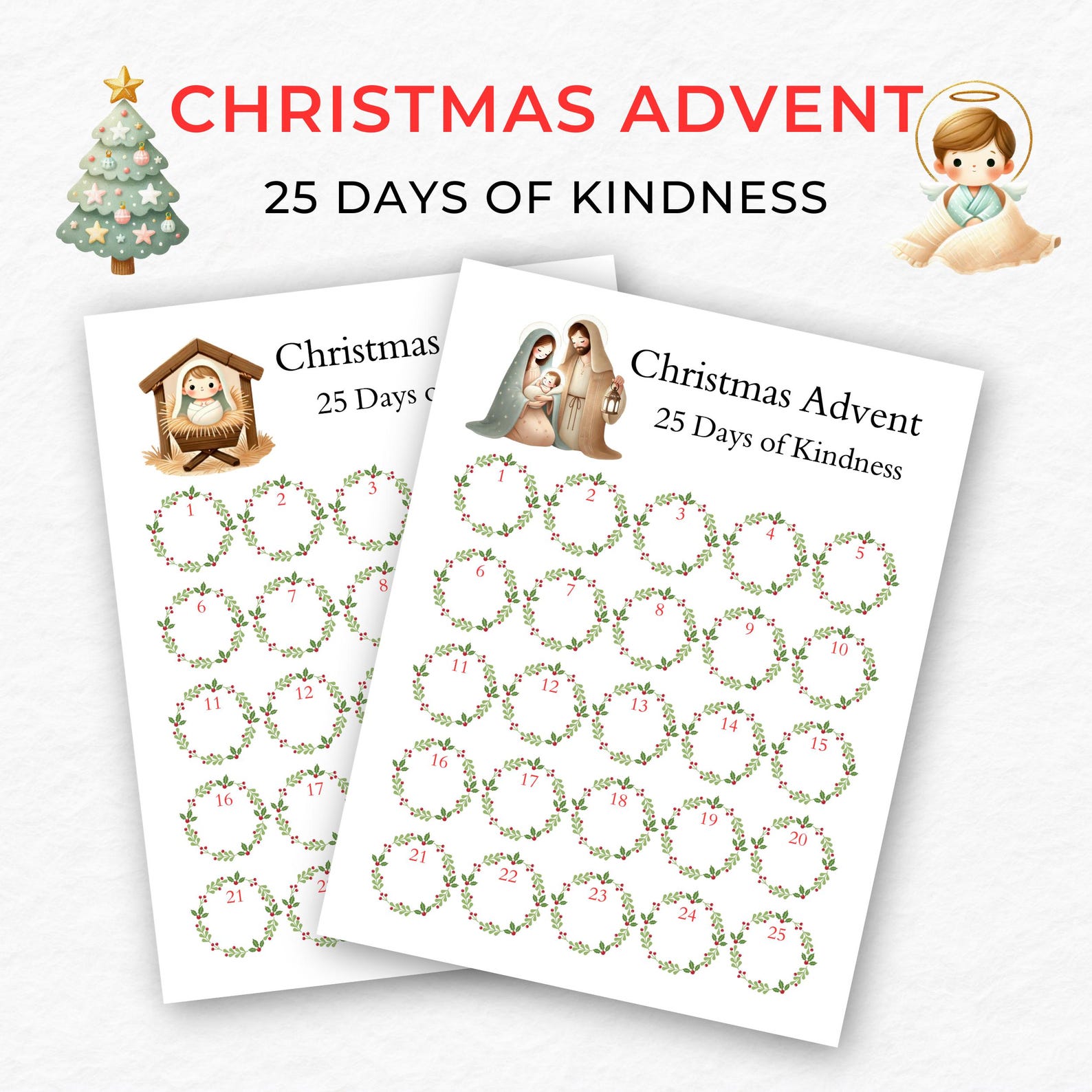 Advent Calendar, Acts of Kindness Advent Calendar for Kids, Printable ...