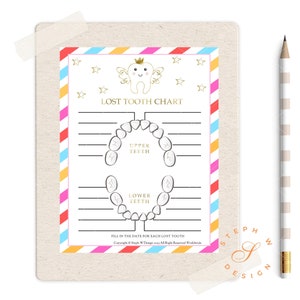Lost Tooth Chart, Printable Tooth Chart, Tooth Fairy Letter, Tooth ...