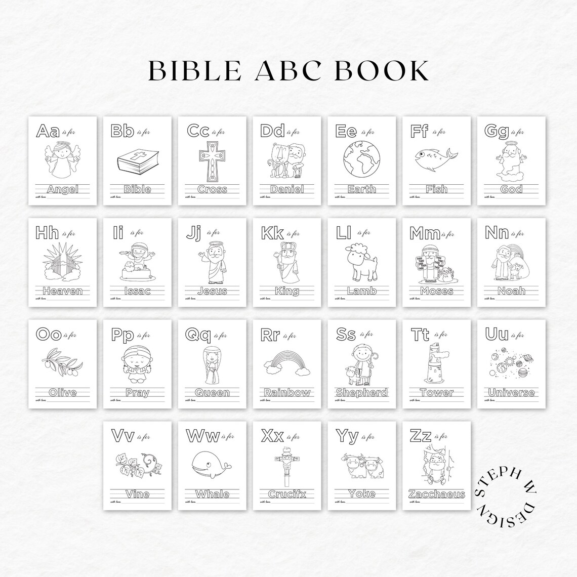 Baby's First Bible ABC Book, Baby Shower Bible Abc Book, Baby Shower ...
