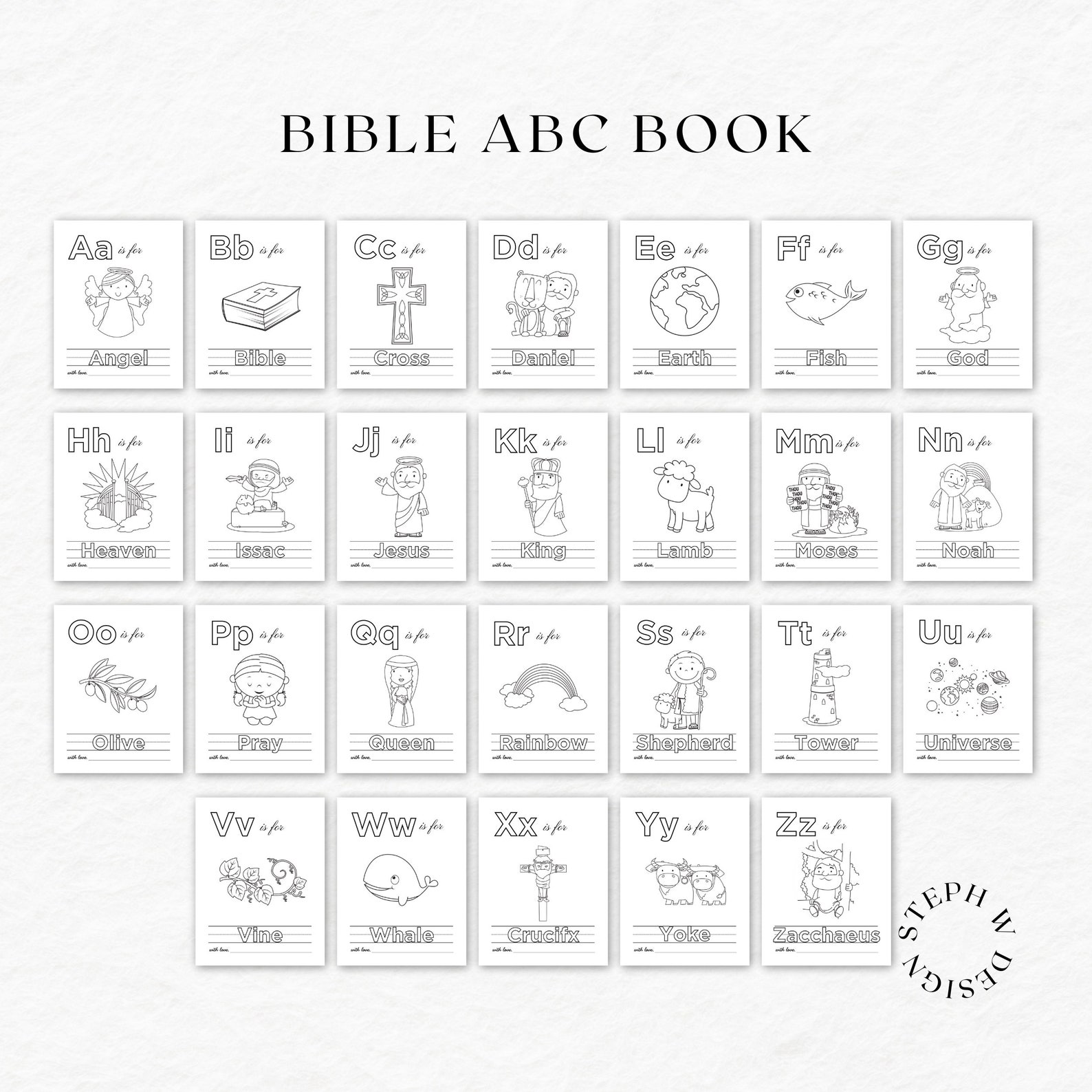 Baby's First Bible ABC Book, Baby Shower Bible Abc Book, Baby Shower ...