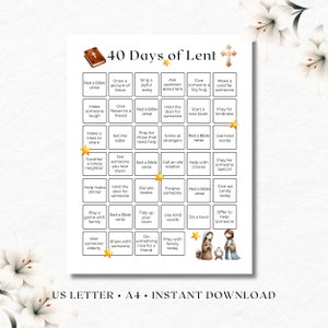 Kids Lent Calendar,lent Activities, 40 Days of Lent, Lenten Calendar ...